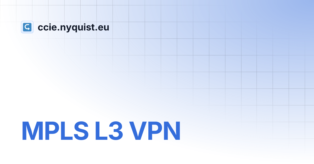 MPLS L3 VPN | ccie.nyquist.eu